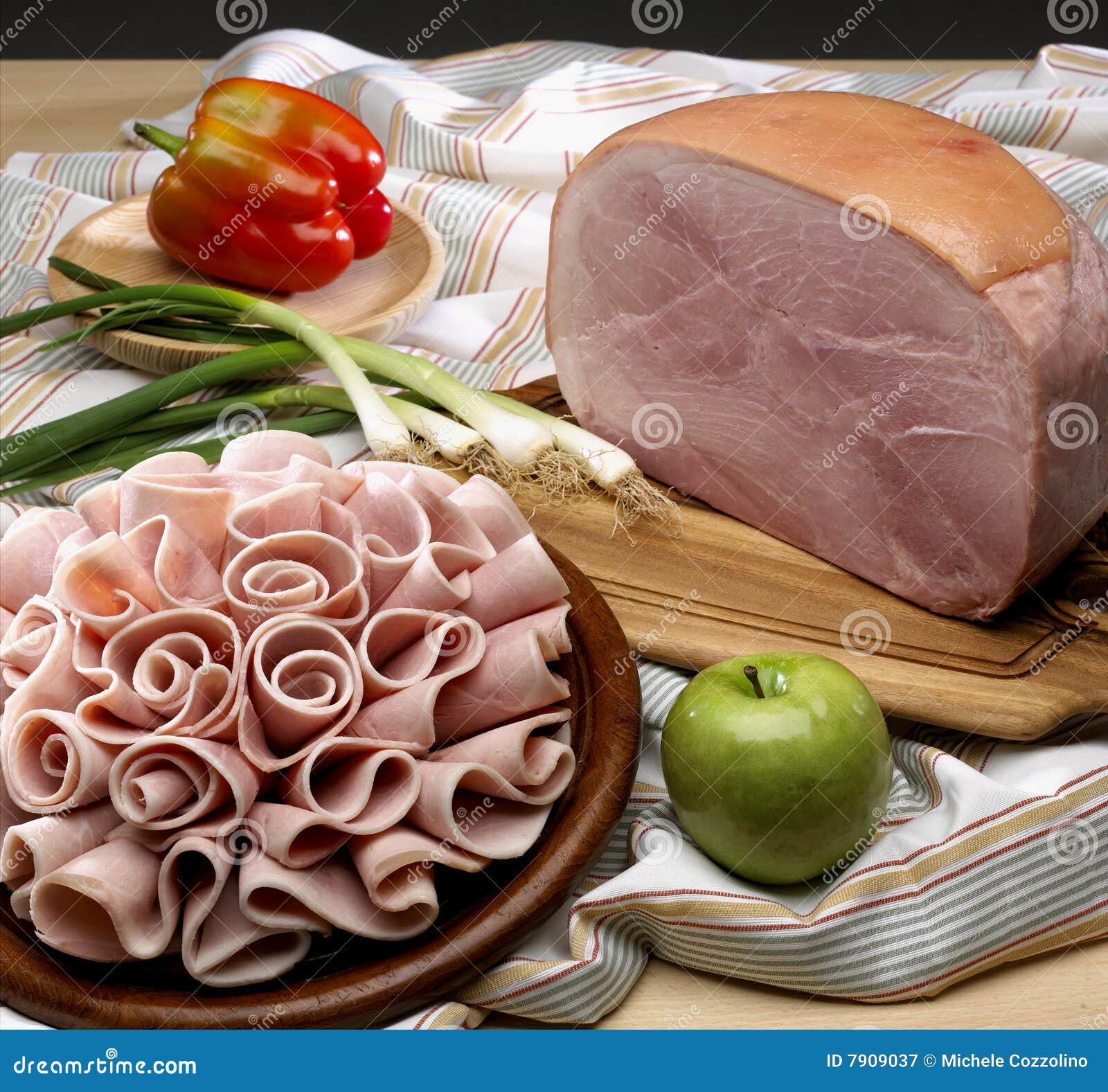 Cooked ham stock image. Image of snack, meat, composition - 7909037