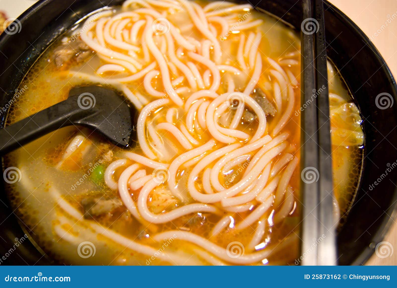 Cooked Instant Noodles on the Table Stock Photo - Image of cook, fast ...