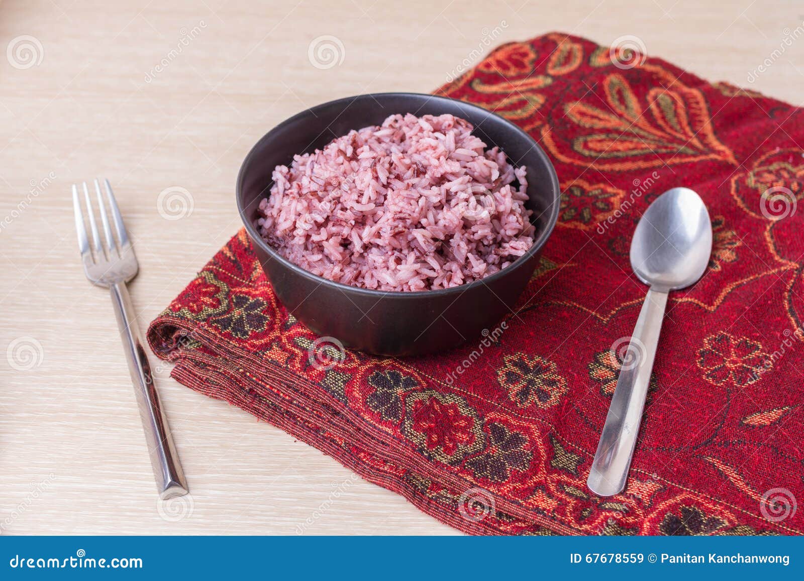 Cooked Jasmine Rice Mixed Rice Berry. Stock Image - Image of focus ...