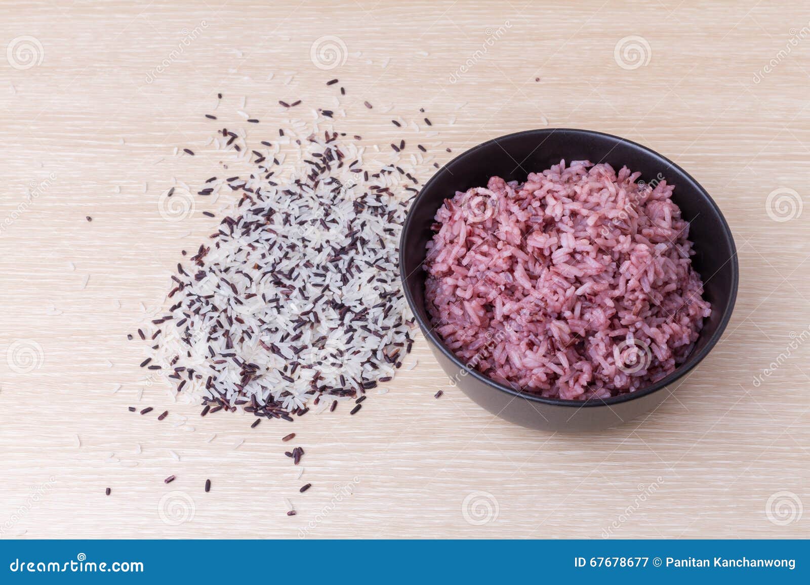 Cooked Jasmine Rice Mixed Rice Berry. Stock Image - Image of asian ...