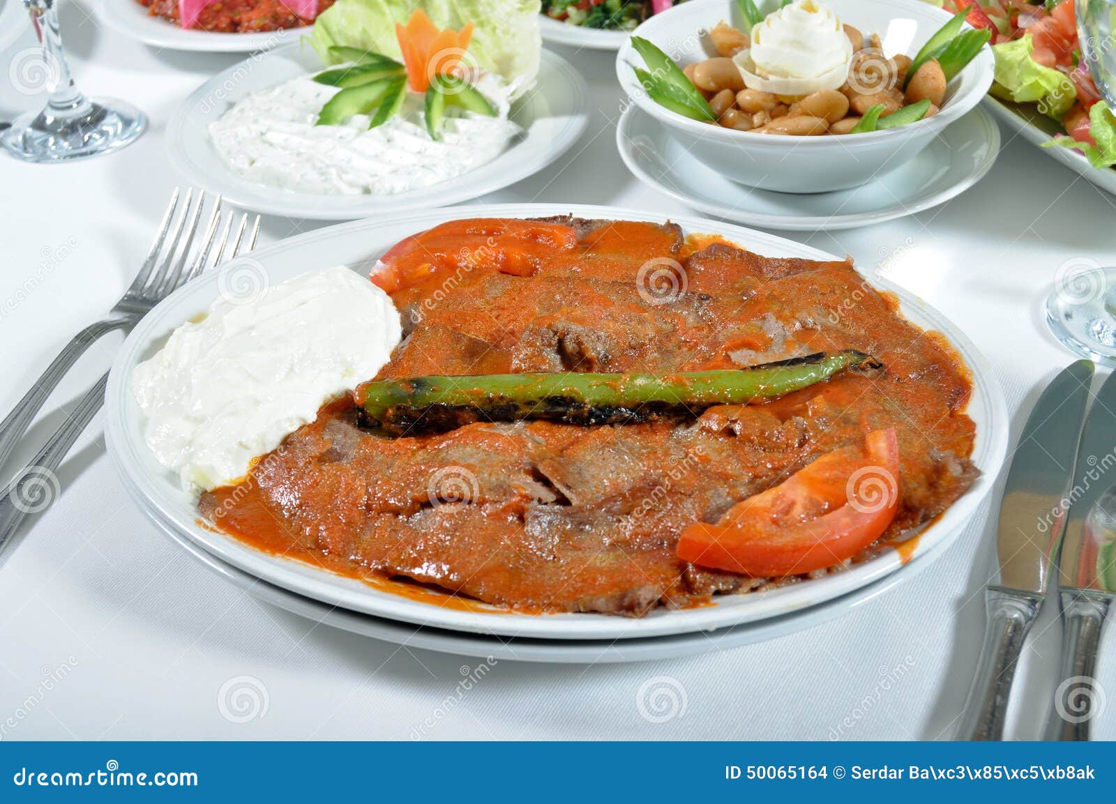 Cooked Meat, Iskender Kebap Stock Photo - Image of garnish, elegant ...