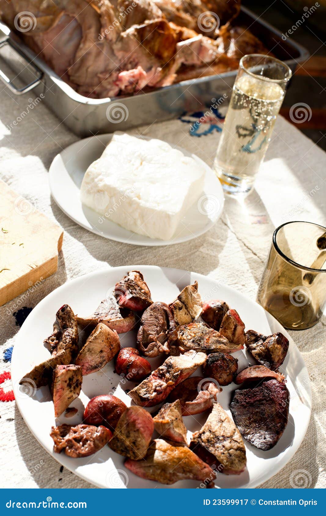 Cooked meat organs stock image. Image of cooks, embers - 23599917