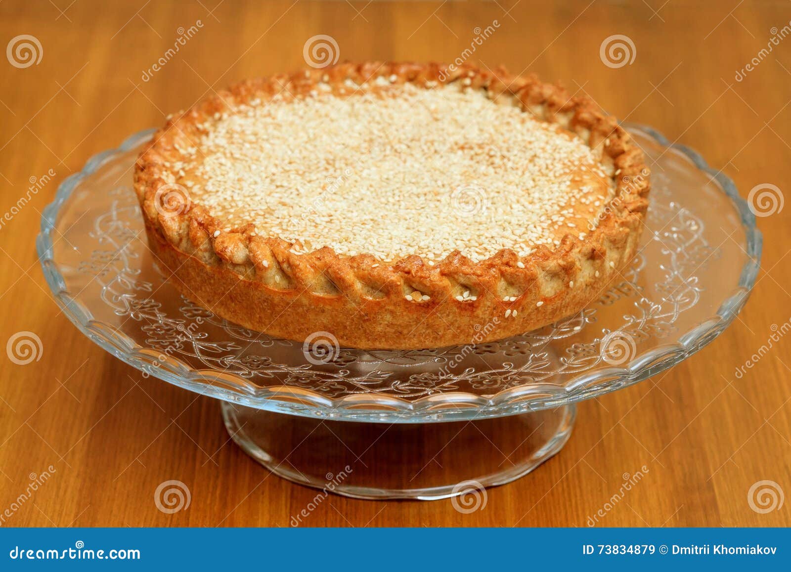 Cooked Meat Pie with Sesame on a Bowl Stock Image - Image of closeup ...