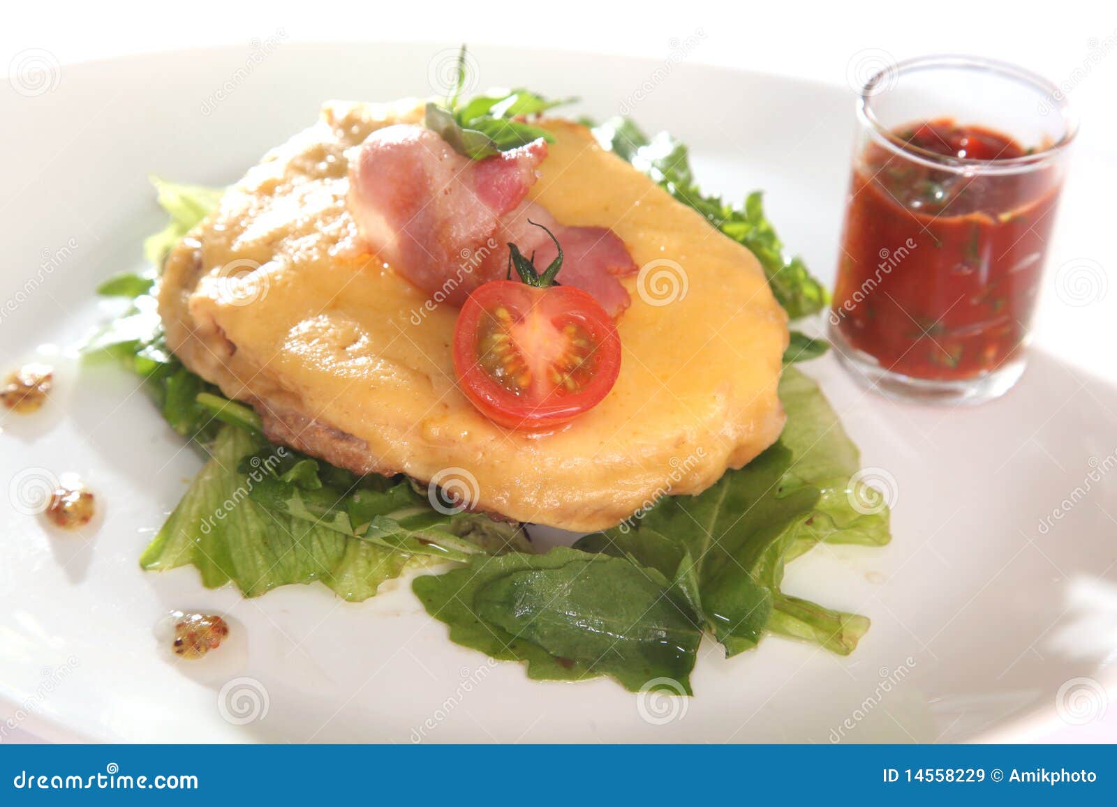 Cooked meat on a plate stock image. Image of restaurant - 14558229