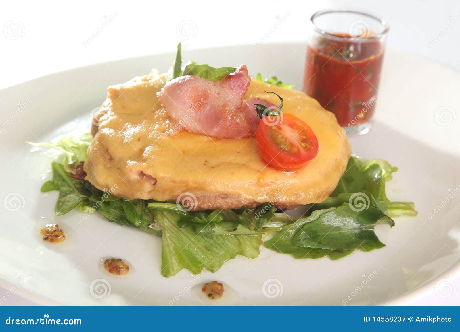 Cooked meat on a plate stock image. Image of bread, plate - 14558237