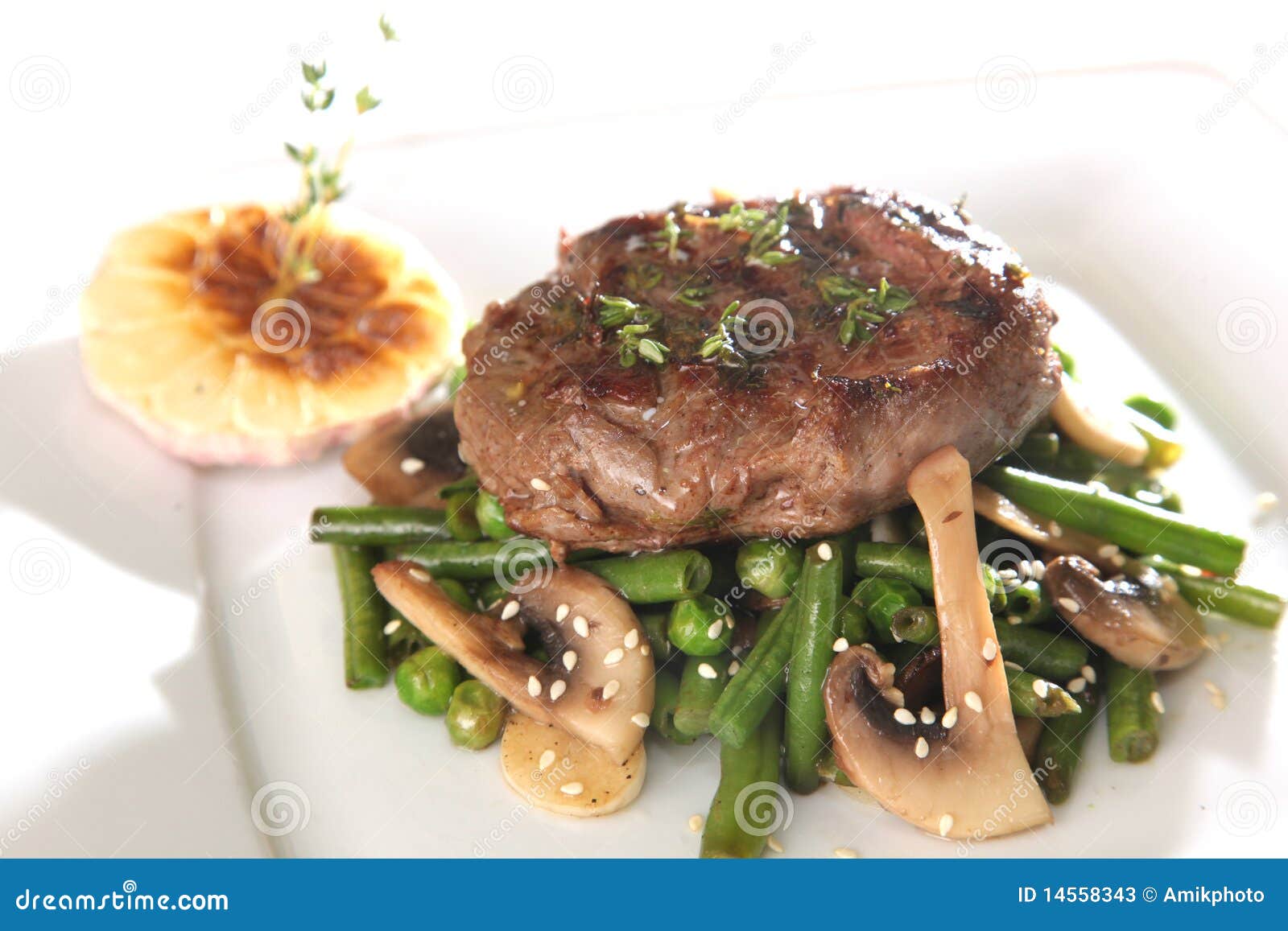 Cooked meat on a plate stock image. Image of support - 14558343