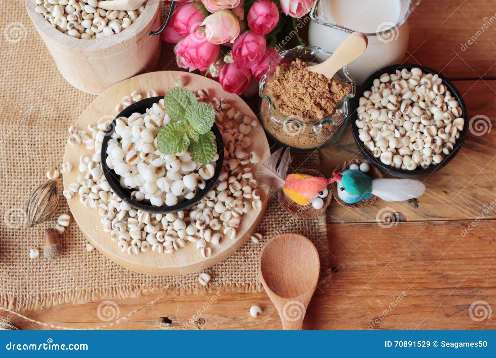 Cooked Millet Seeds with Milk and Sugar. Stock Image - Image of healthy ...