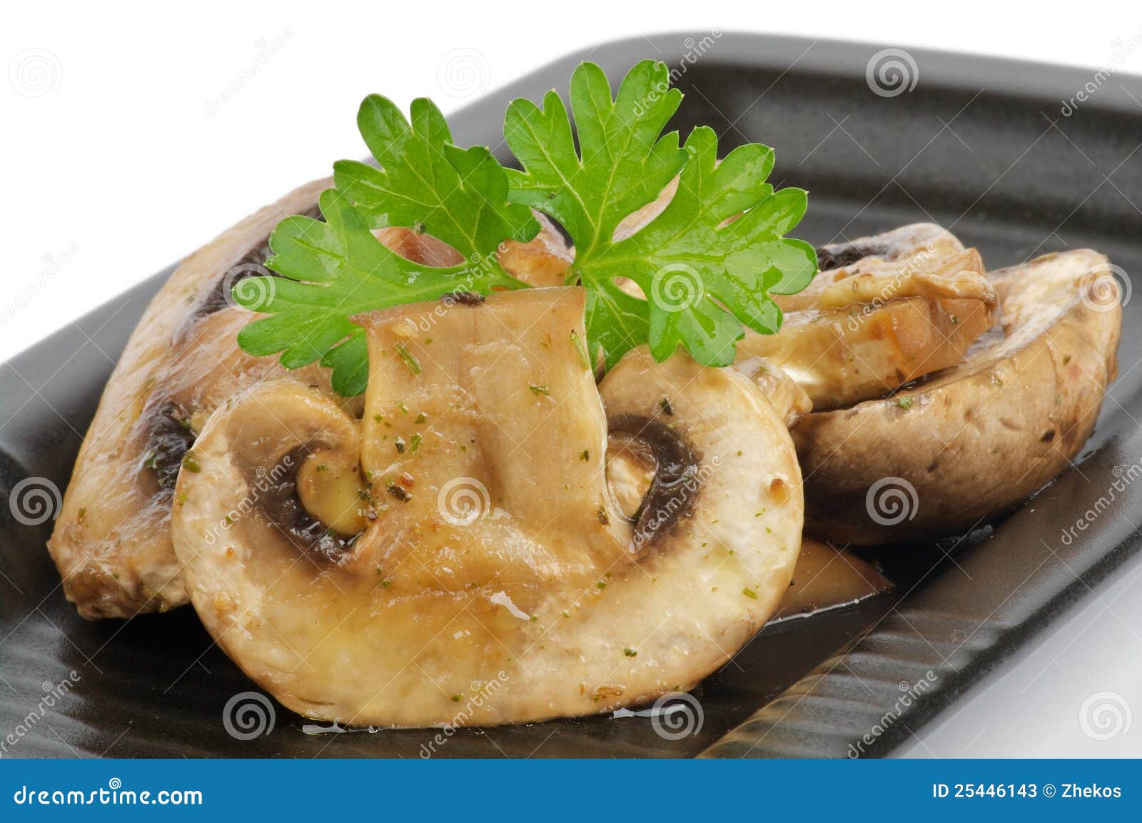 Cooked mushroom sliced stock image. Image of green, food - 25446143
