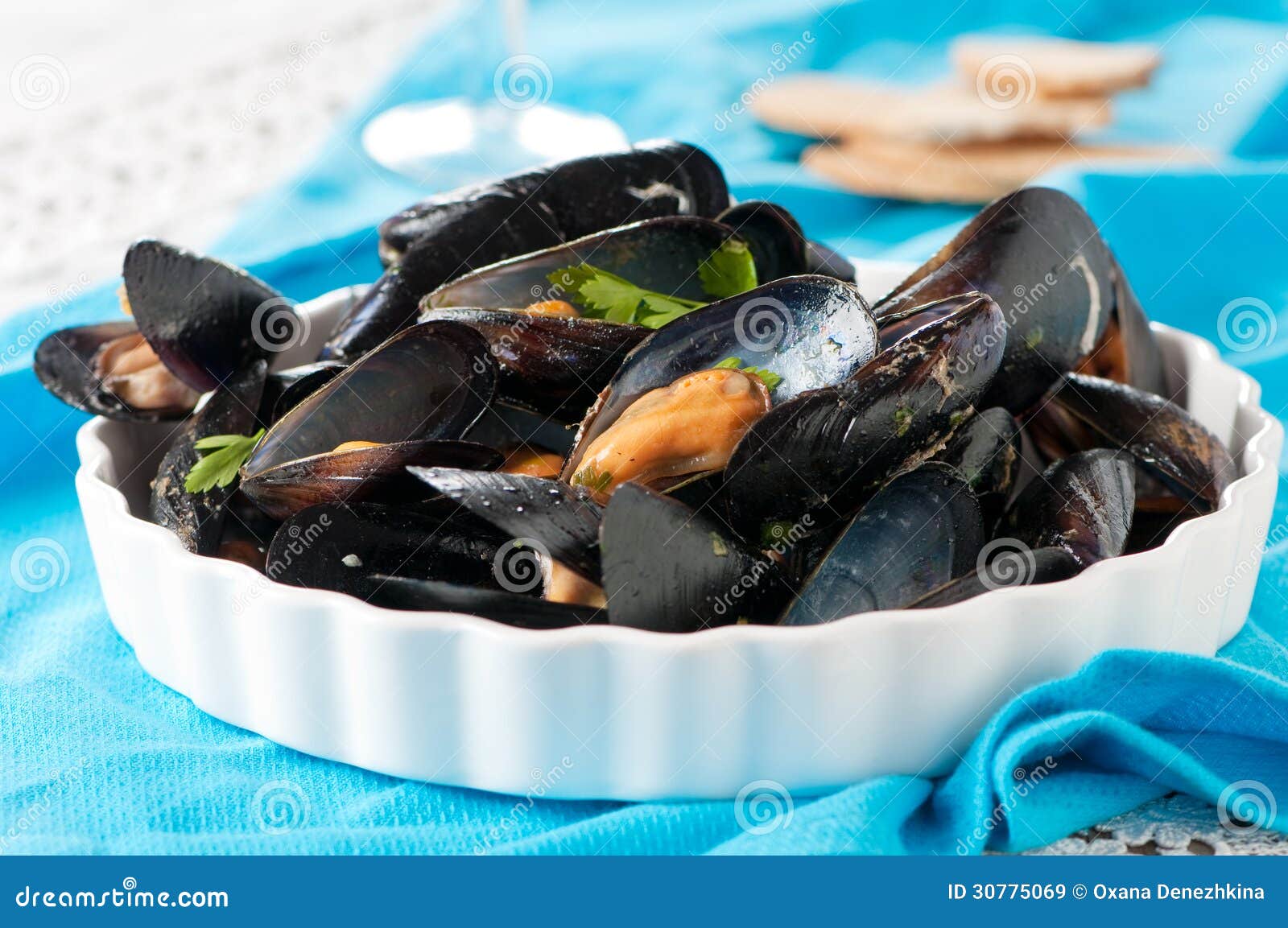 Cooked mussel stock image. Image of leaf, black, fresh - 30775069