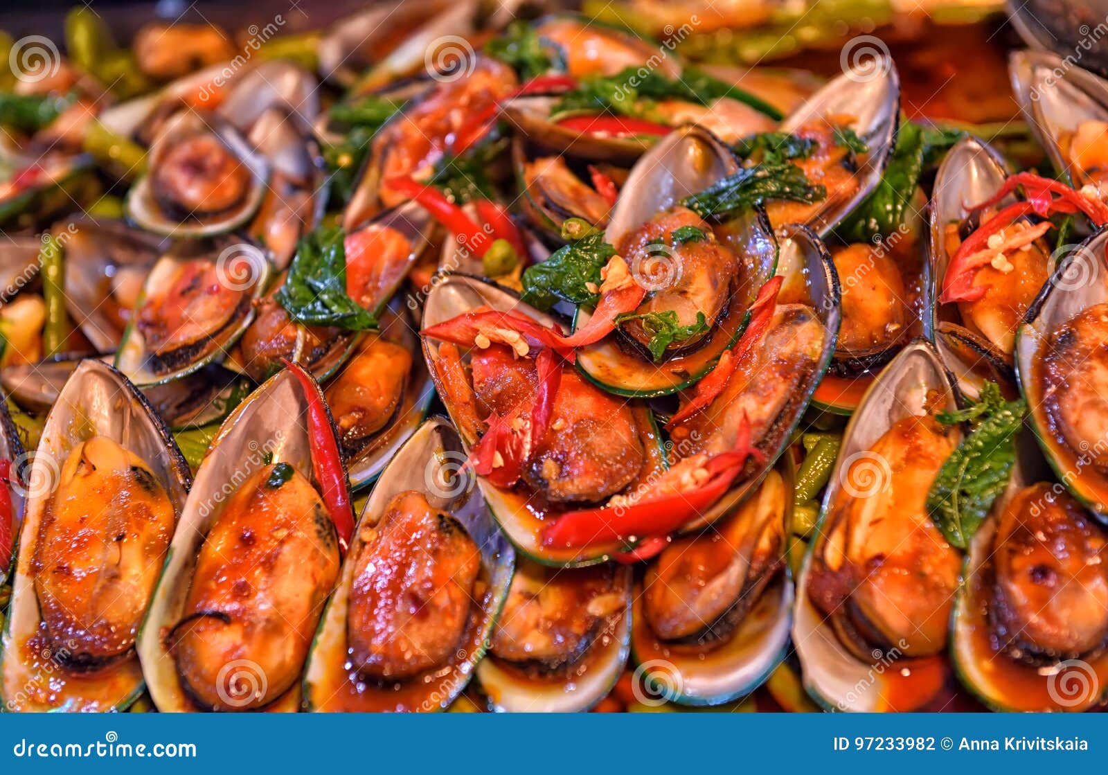 Cooked Mussels on the Counter, Stock Photo - Image of healthy ...