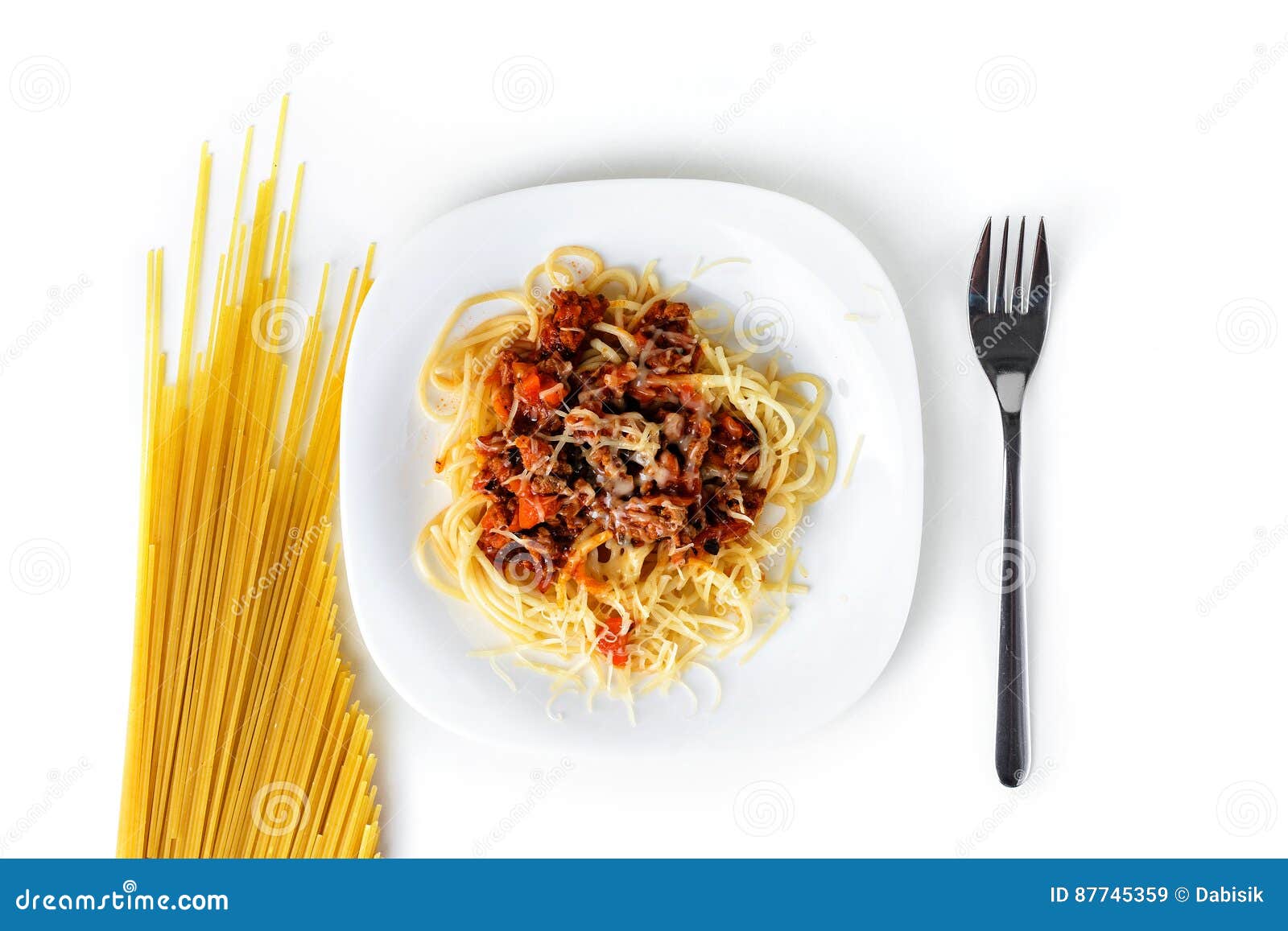Cooked Pasta on a White Background Isolate Stock Image - Image of ...
