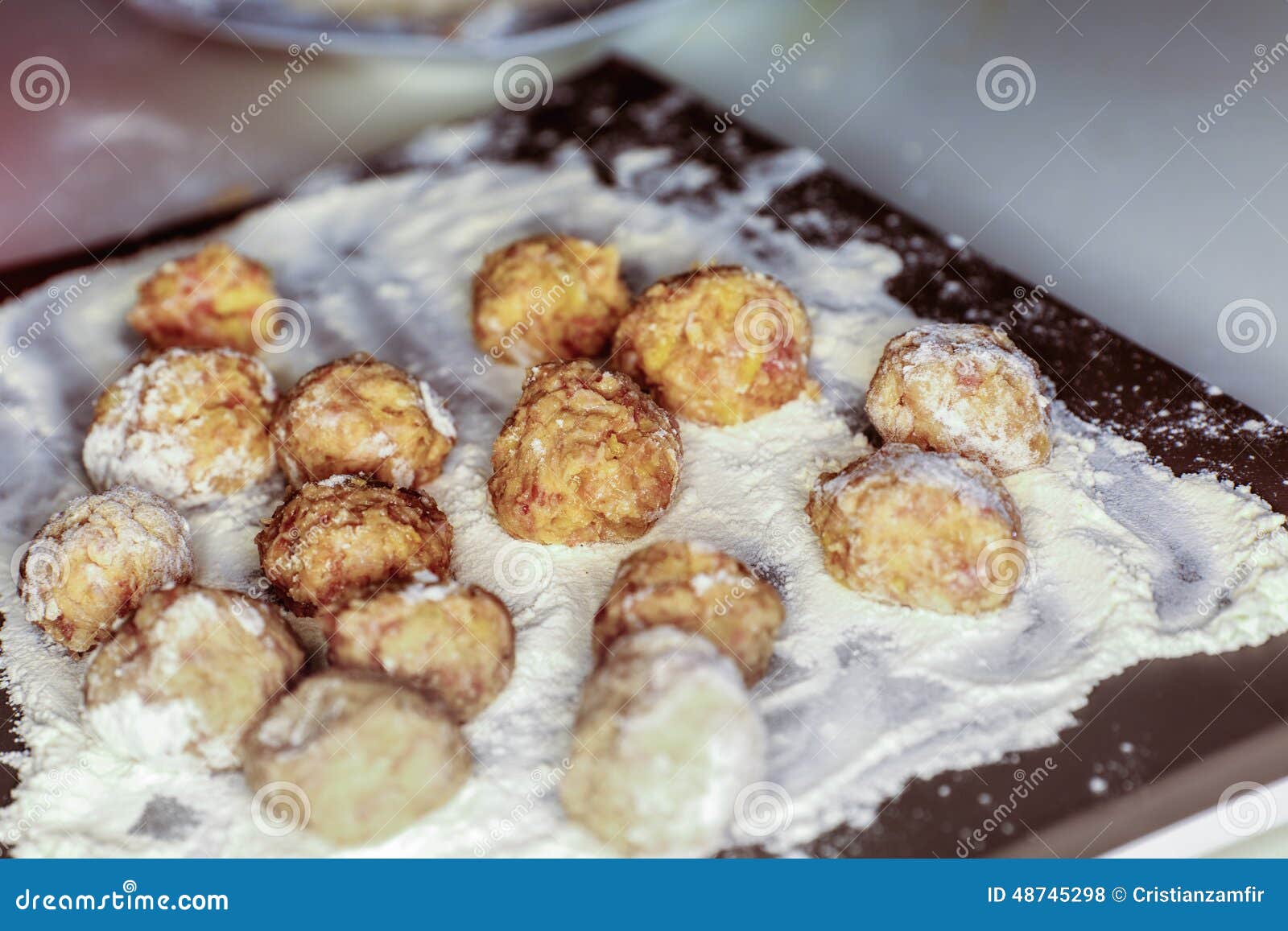 Cooked Patties Cooking on Wooden Stock Photo - Image of beef, round ...