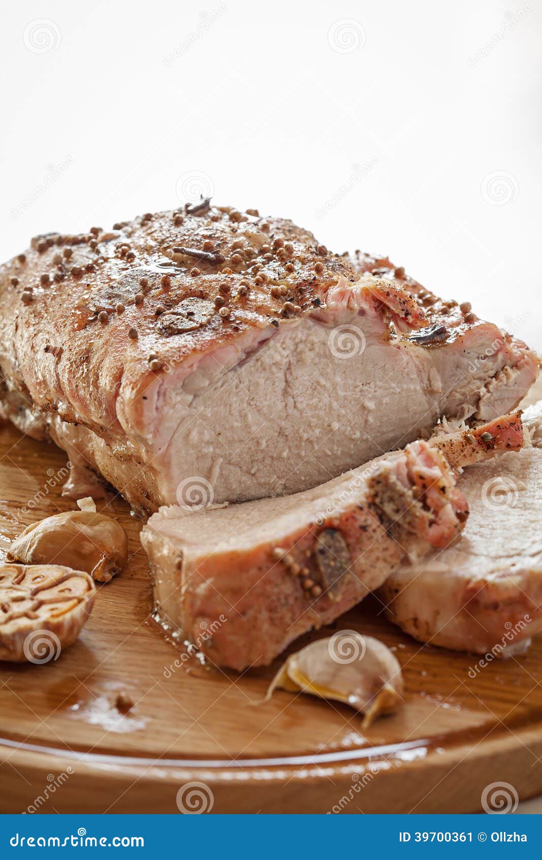 Cooked peace of meat stock image. Image of dinner, spices - 39700361