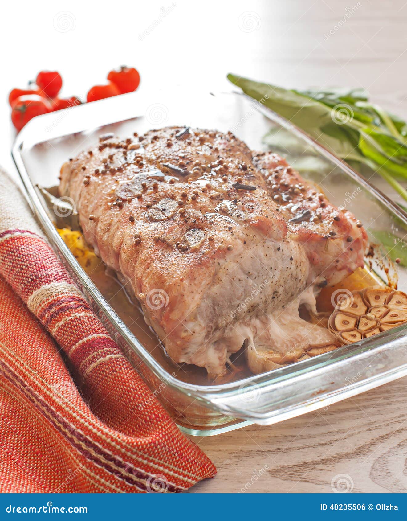 Cooked Peace of Meat on Table Stock Photo - Image of spices, closeup ...