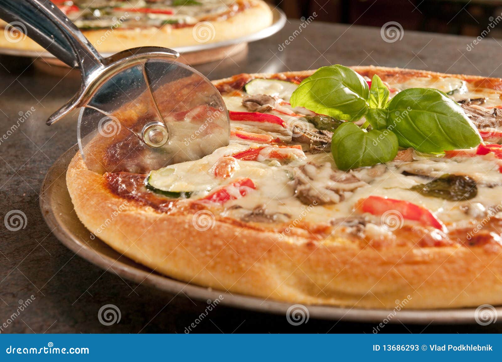 Cooked pizza stock image. Image of dish, delicious, fresh - 13686293
