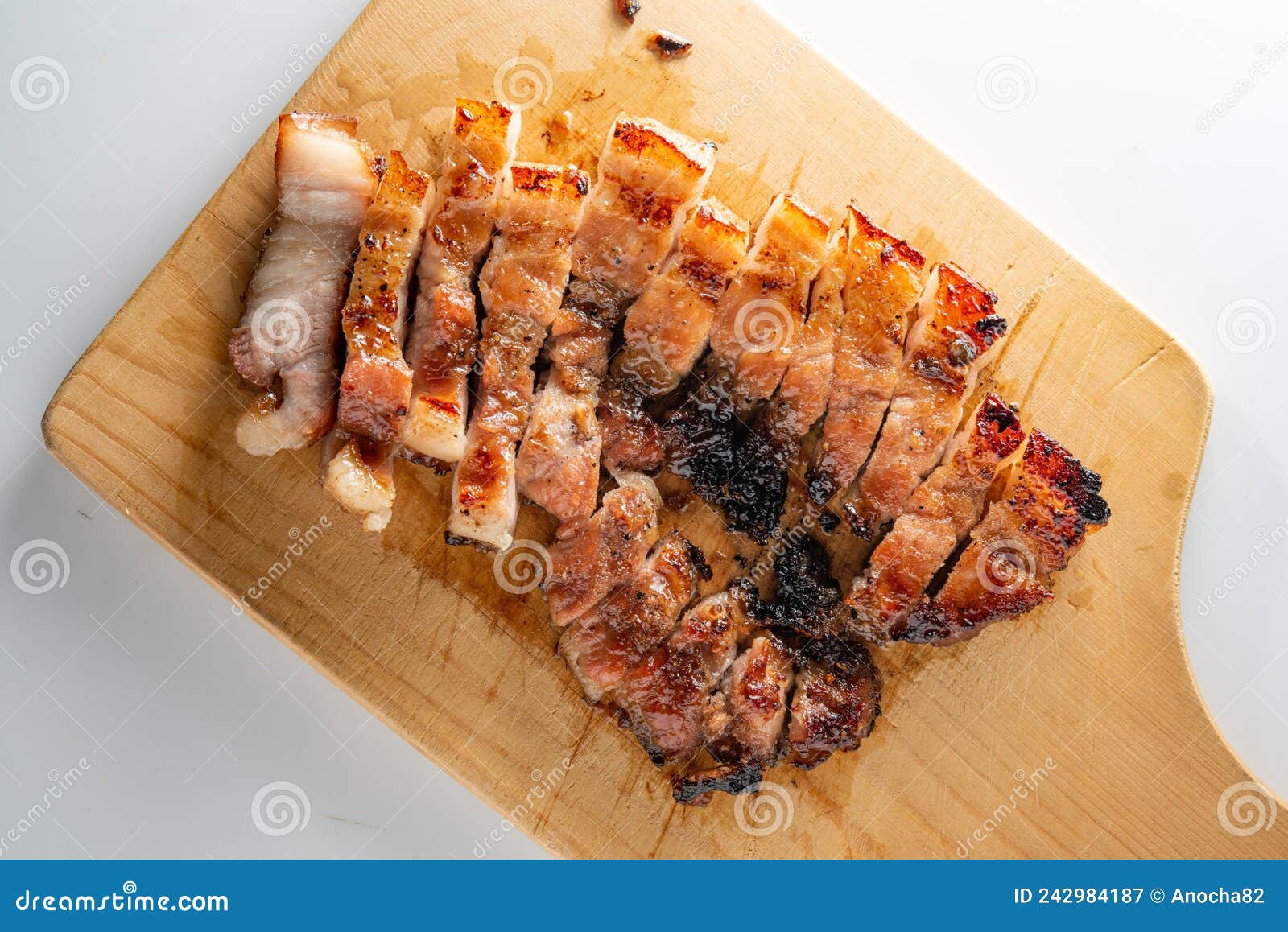 Cooked Pork Cut into Pieces Stock Image - Image of meal, dinner: 242984187