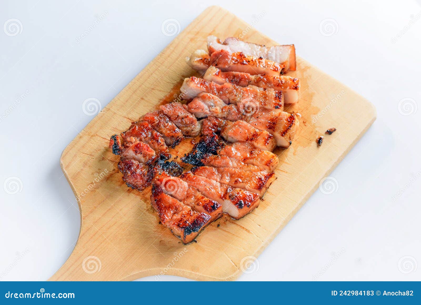 Cooked Pork Cut into Pieces Stock Image - Image of barbecue, asian ...