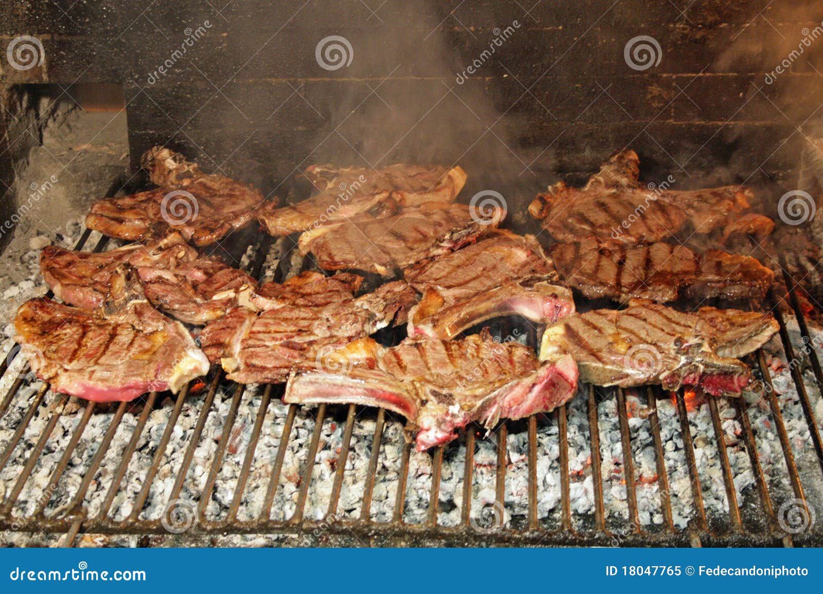 Cooked Pork Grilled on a Fire Stock Image - Image of ribs, smoked: 18047765