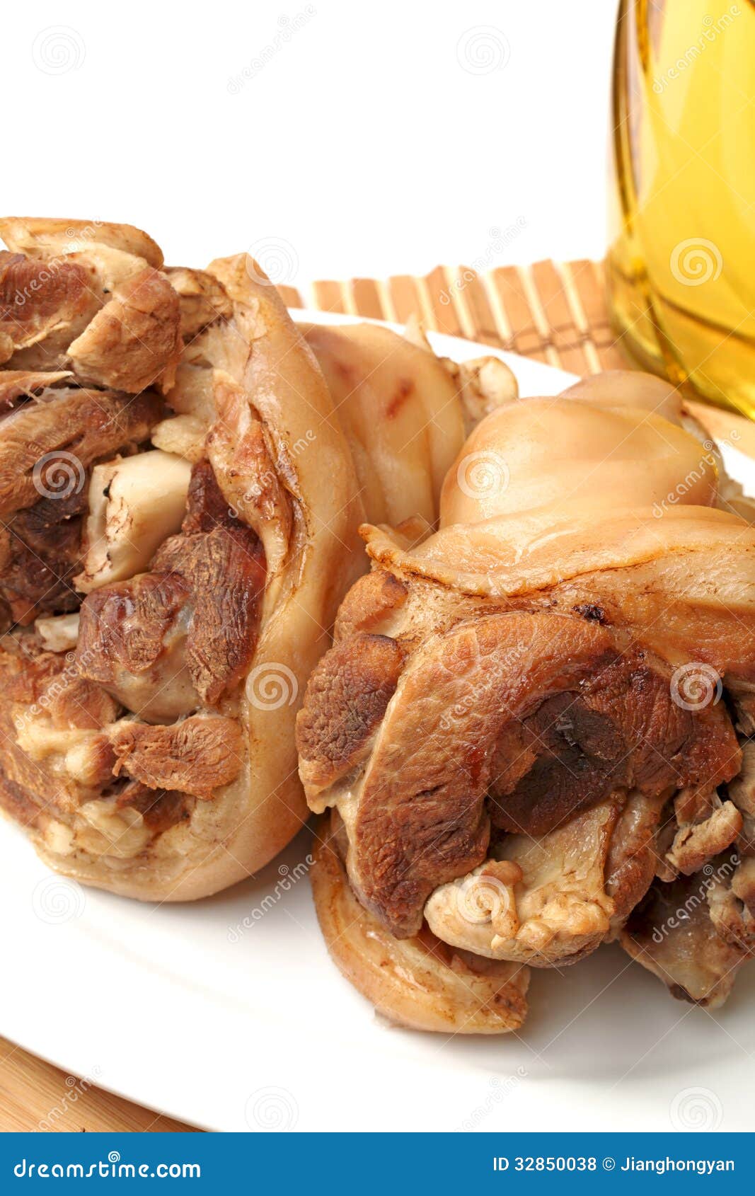 Cooked pork (leg) stock photo. Image of meat, braised - 32850038