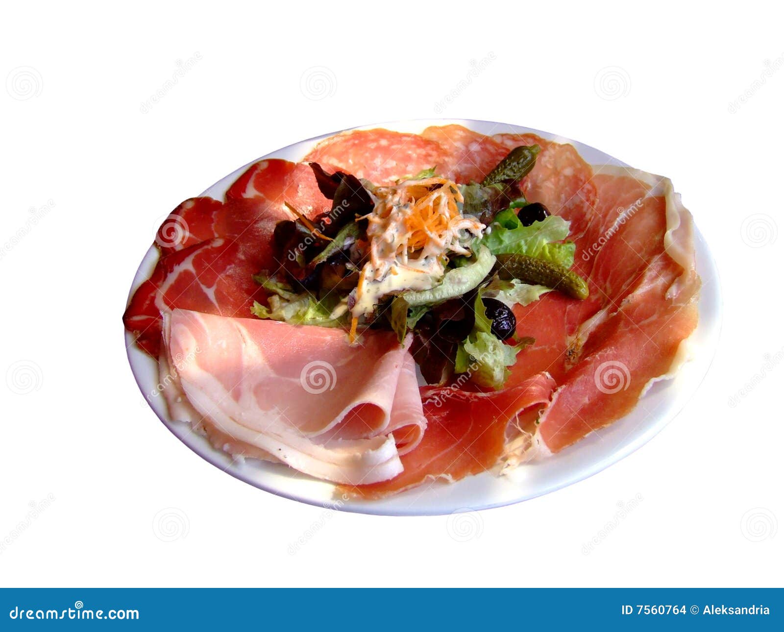 Cooked pork meats stock photo. Image of plate, salad, meal - 7560764