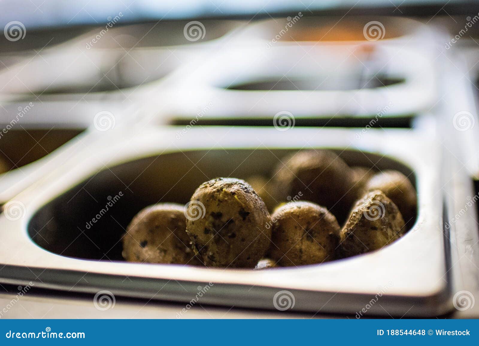 Cooked Potatoes in a Cafeteria Stock Photo - Image of culture, cuisine ...