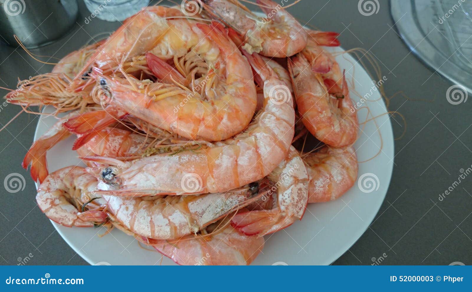 Cooked Prawns stock image. Image of plate, prawns, fresh - 52000003