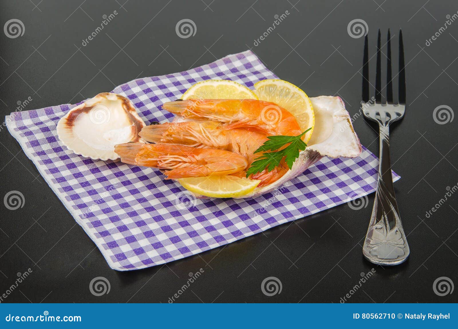 Cooked prawns in a shell stock photo. Image of scallop - 80562710