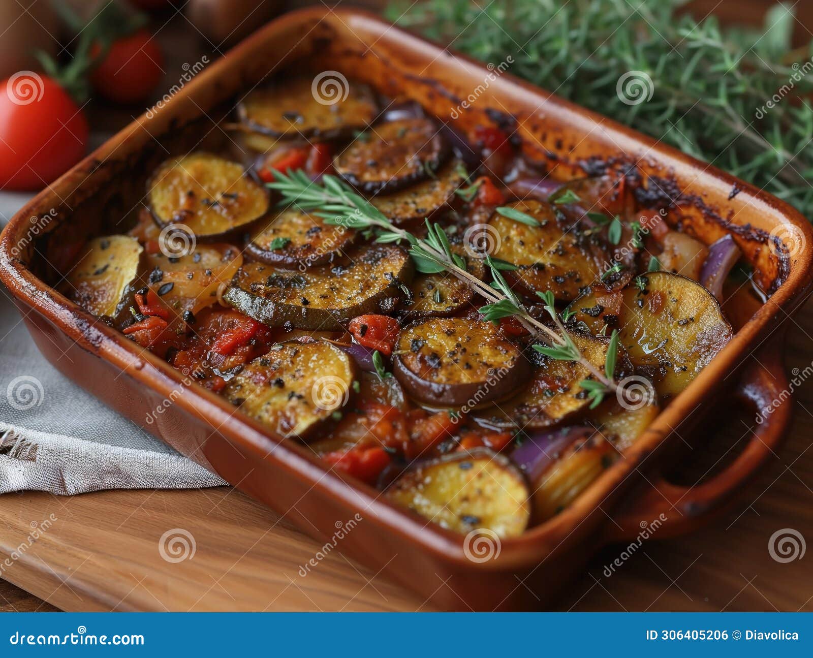 Cooked ratatouille in bowl stock illustration. Illustration of cooked ...