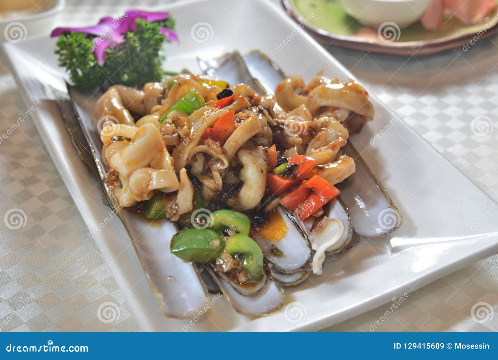 Cooked Razor clams stock image. Image of dinner, seafood - 129415609