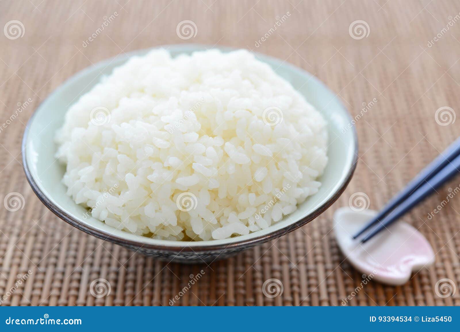 Cooked rice in bowl stock photo. Image of culture, crops - 93394534