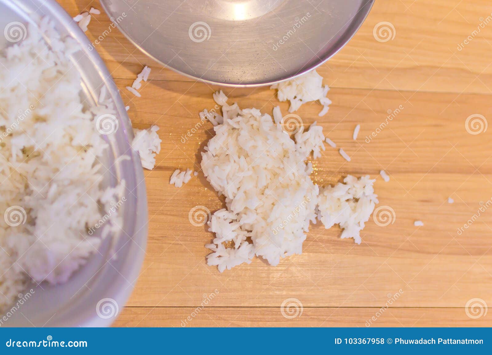 Cooked Rice with Rice Cooker. Stock Photo - Image of traditional ...