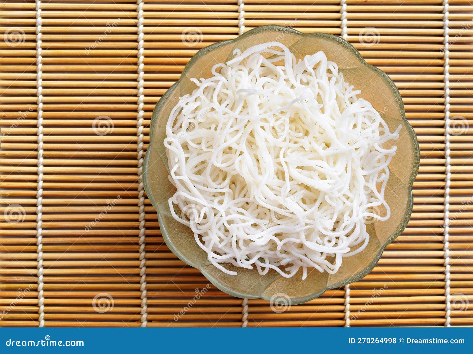 Cooked Rice Noodles in a Bowl Stock Photo - Image of condiment, asian ...