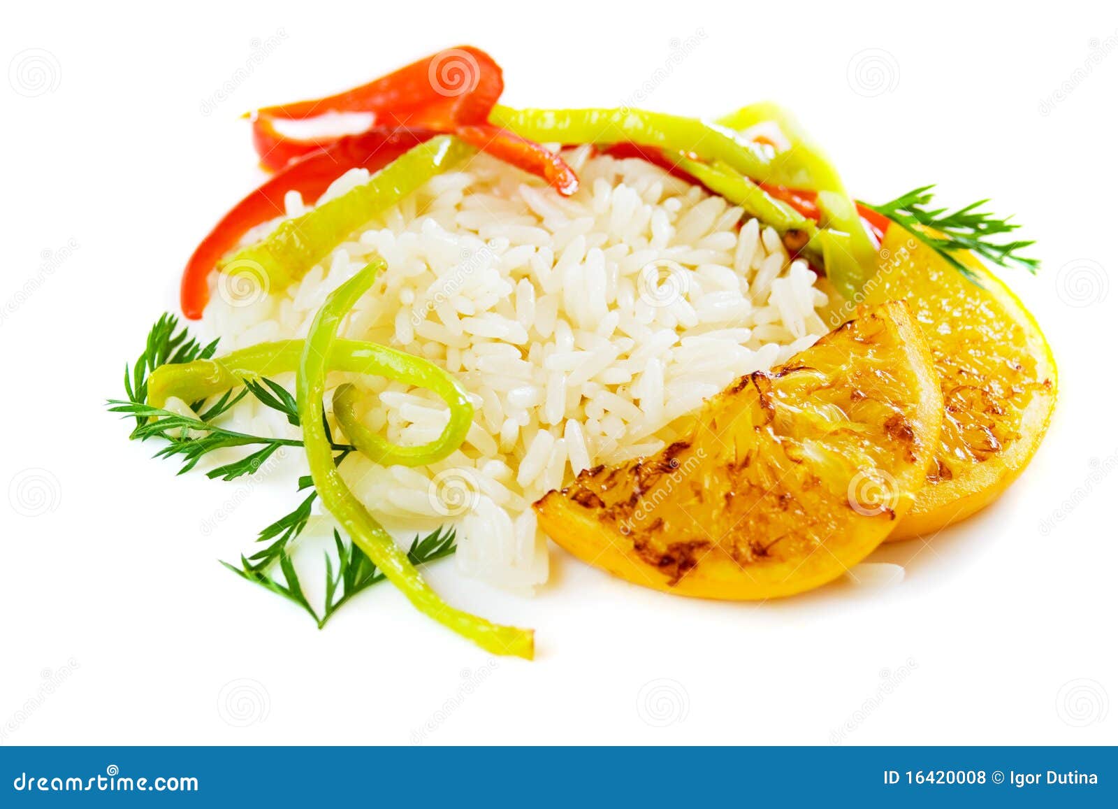 Cooked Rice with Orange Slices Stock Photo - Image of thai, food: 16420008
