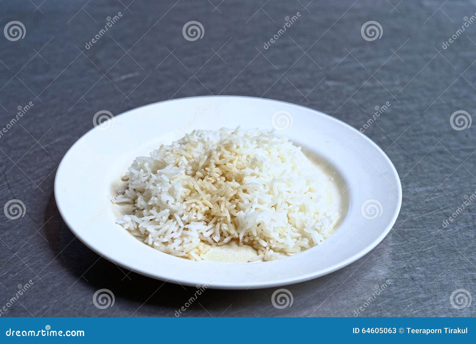 Cooked rice in a plate stock image. Image of long, cooking - 64605063