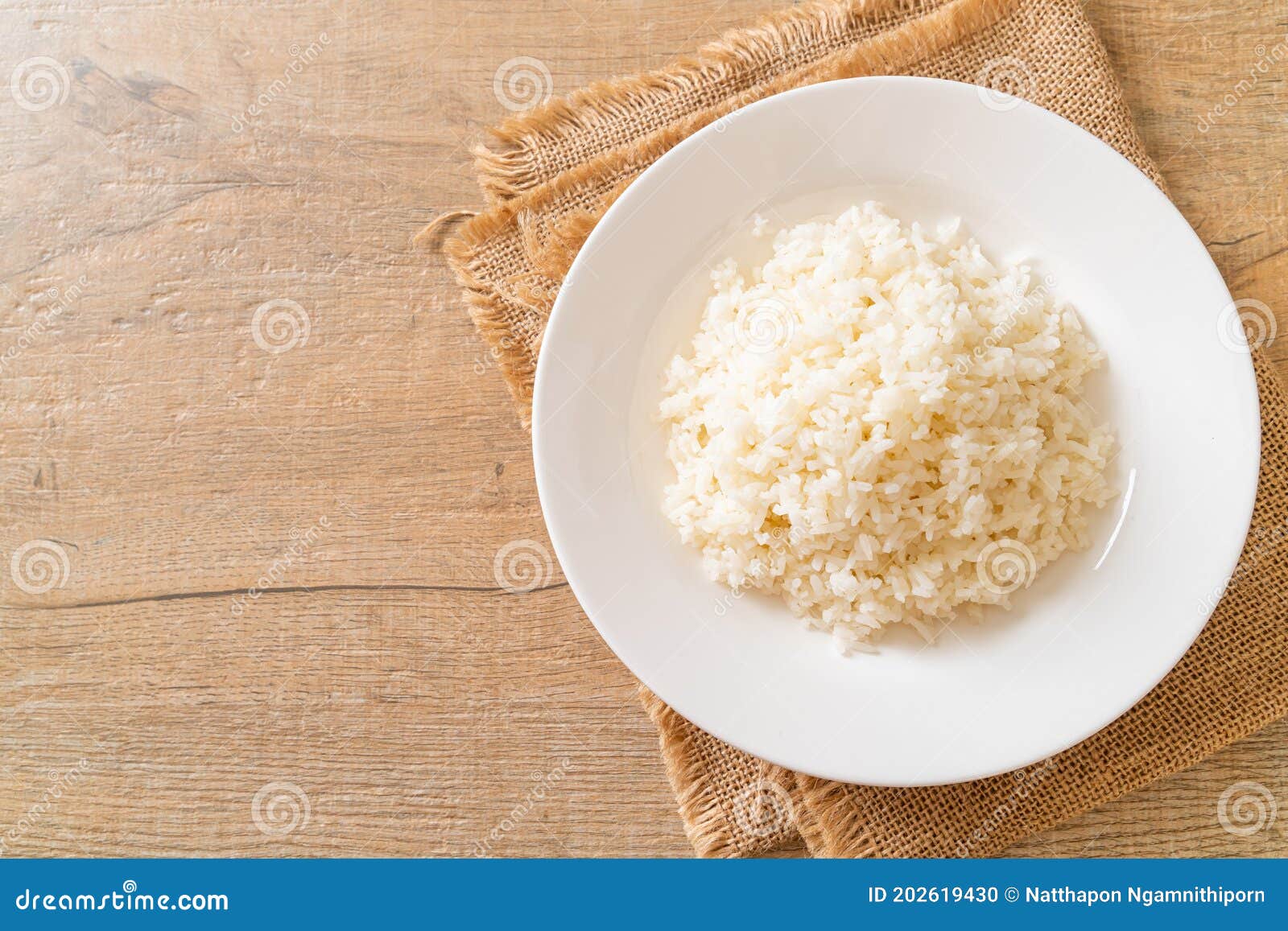 Cooked rice on plate stock photo. Image of full, eating - 202619430