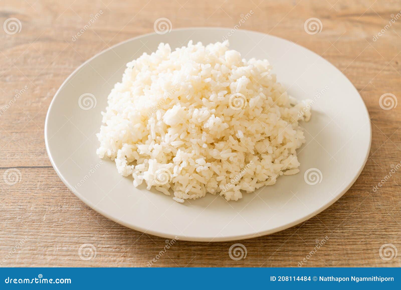 Cooked rice on plate stock photo. Image of cereal, culture - 208114484
