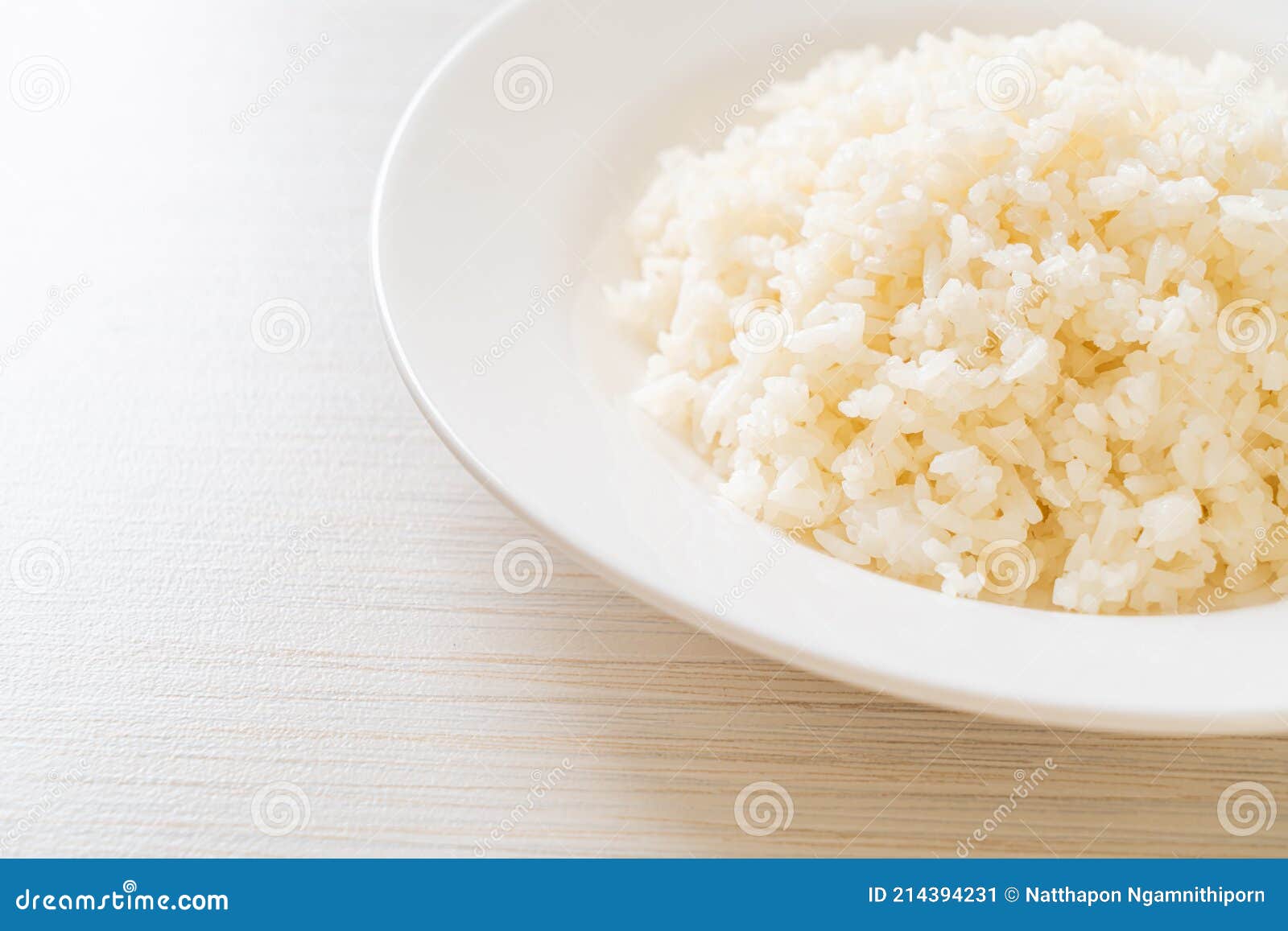 Cooked rice on plate stock image. Image of cooking, carbohydrate ...