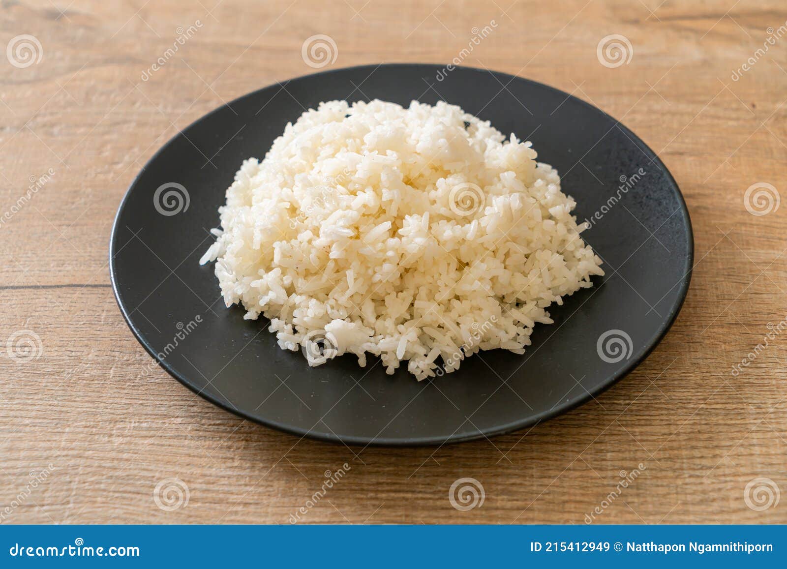 Cooked rice on plate stock image. Image of diet, healthy - 215412949
