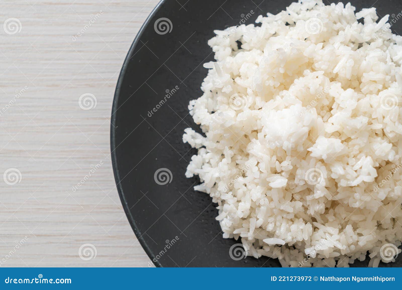 Cooked rice on plate stock photo. Image of cuisine, health - 221273972