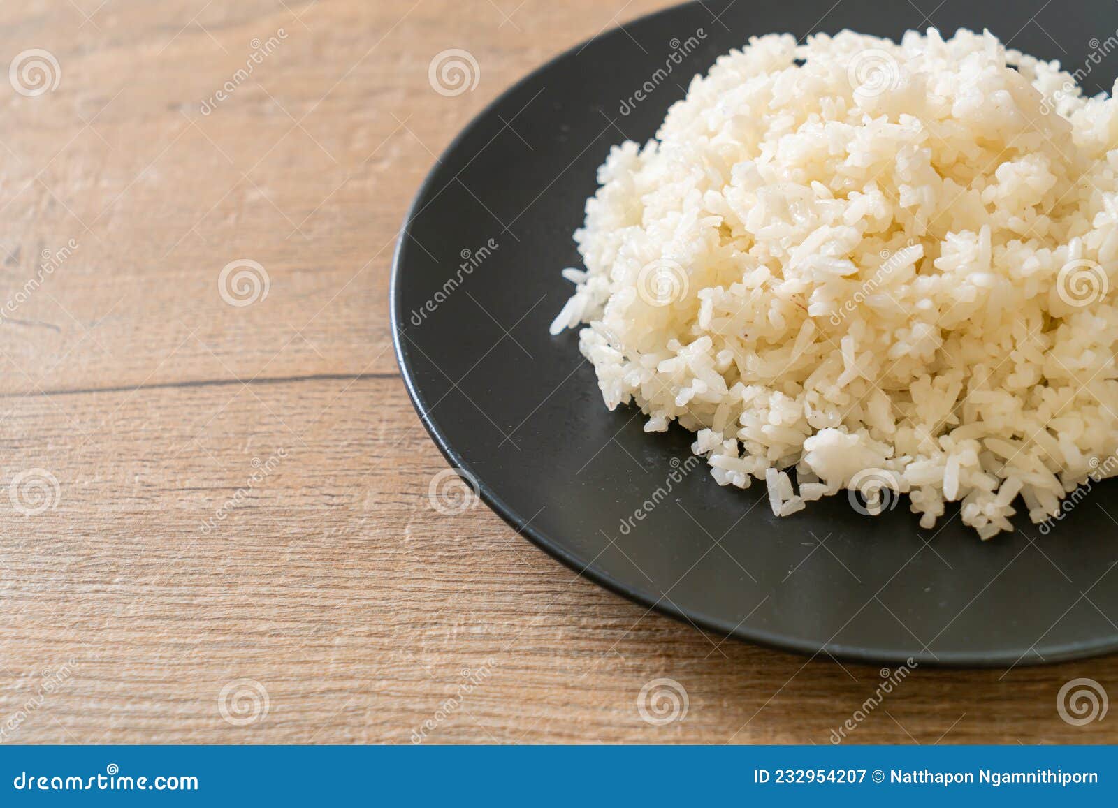 Cooked rice on plate stock image. Image of lunch, plate - 232954207