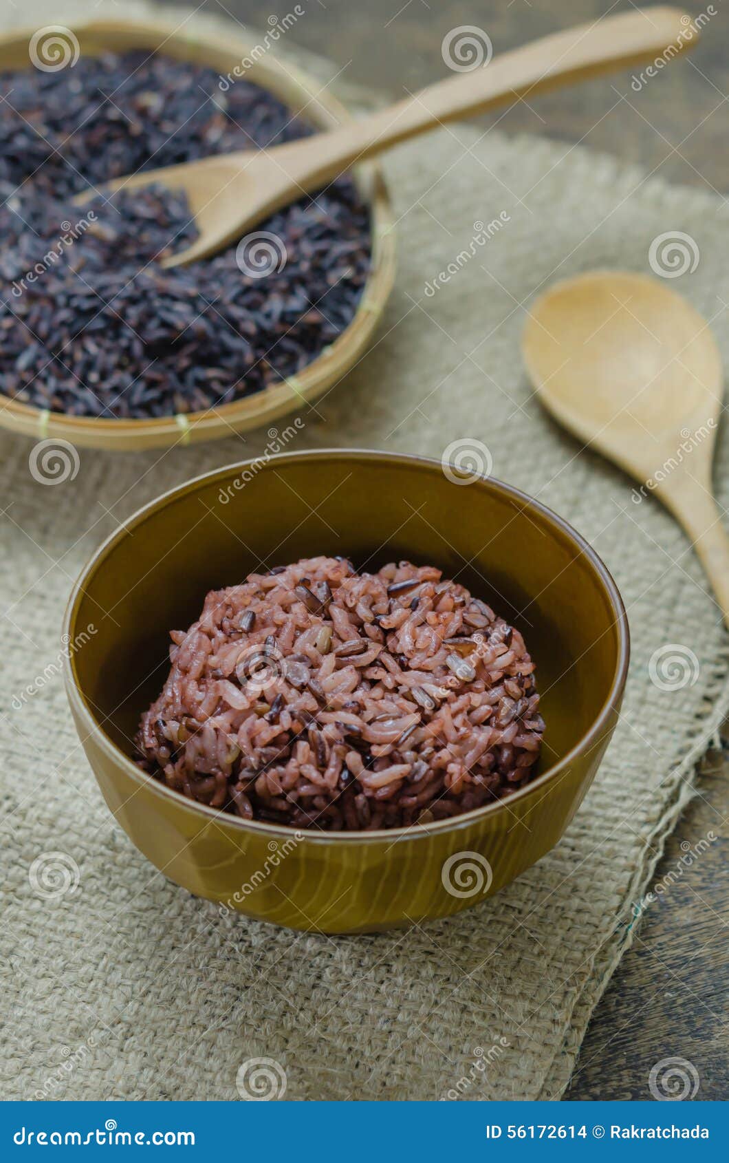 Cooked rice of Riceberry stock photo. Image of thai, dinner - 56172614