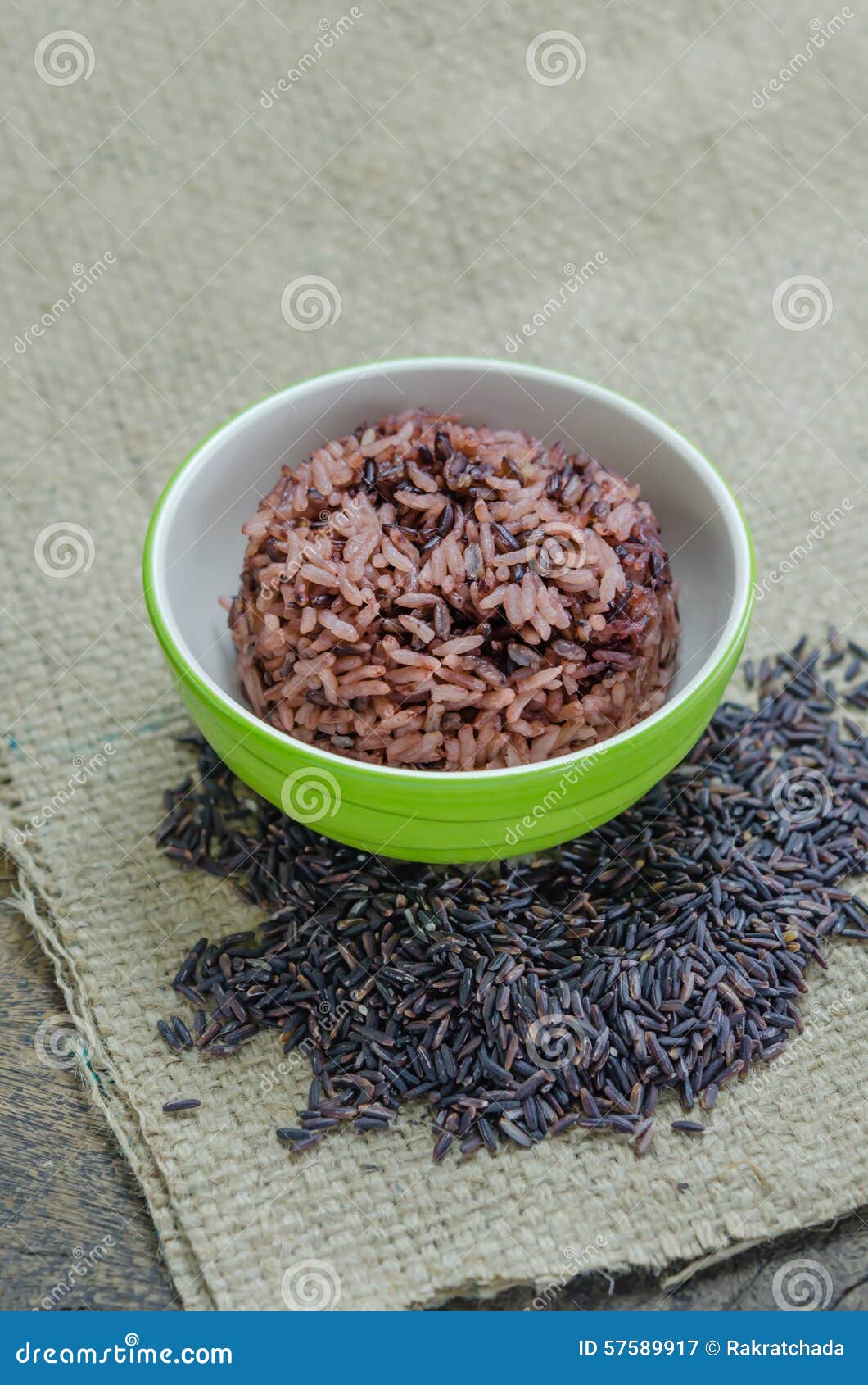 Cooked rice of Riceberry stock image. Image of cuisine - 57589917