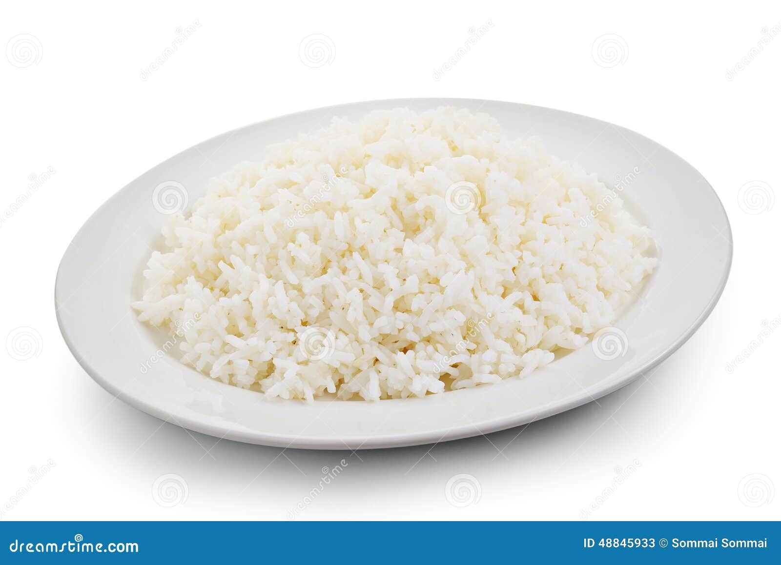Cooked Rice in a White Plate Stock Image - Image of rice, vegetarian ...