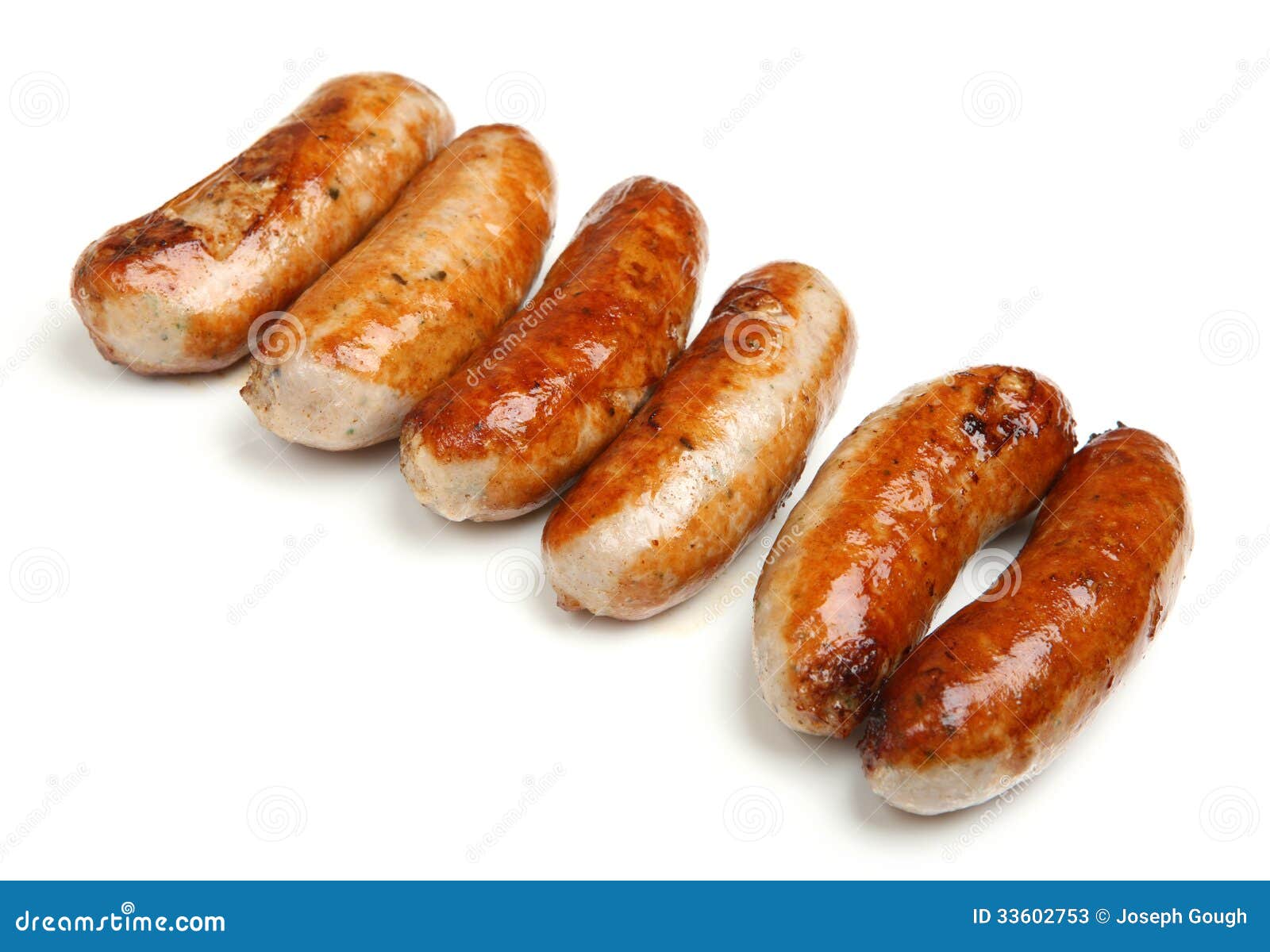 Cooked Sausages Isolated on White Background Stock Image - Image of ...