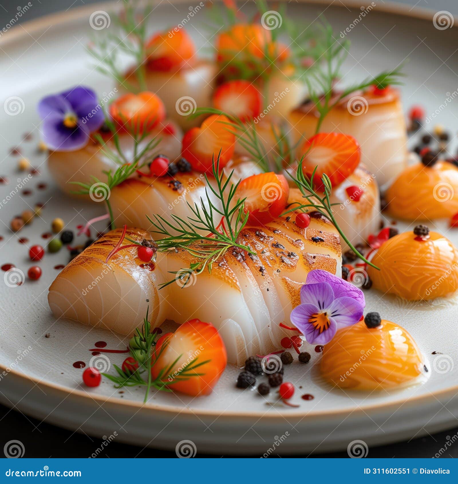 Cooked scallops in a plate stock illustration. Illustration of cuisine ...
