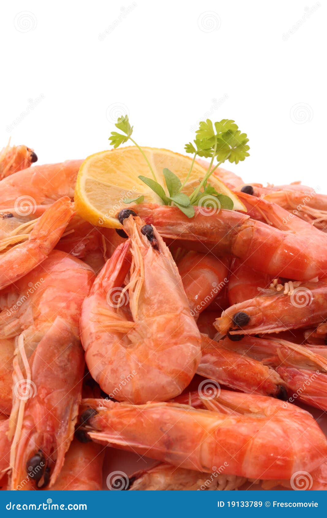 Cooked shrimp stock image. Image of healthy, lemon, appetizer - 19133789