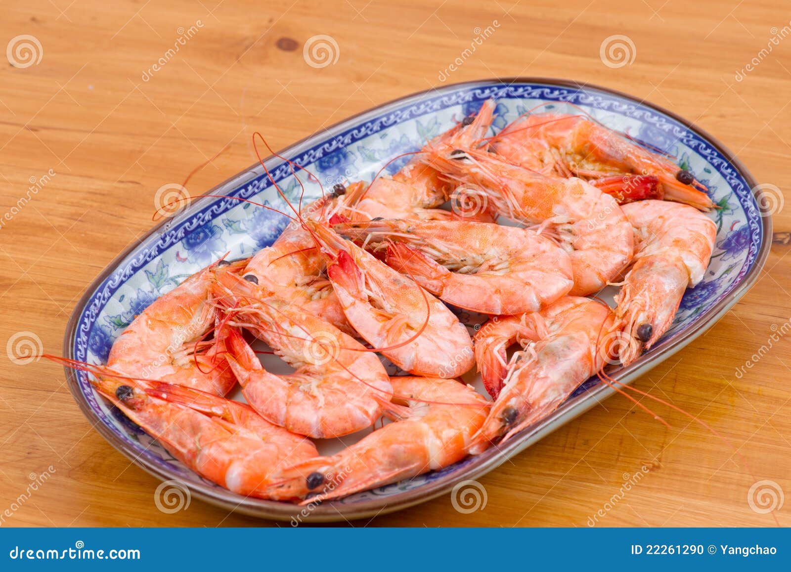 Cooked shrimp in plate stock photo. Image of fish, asia - 22261290