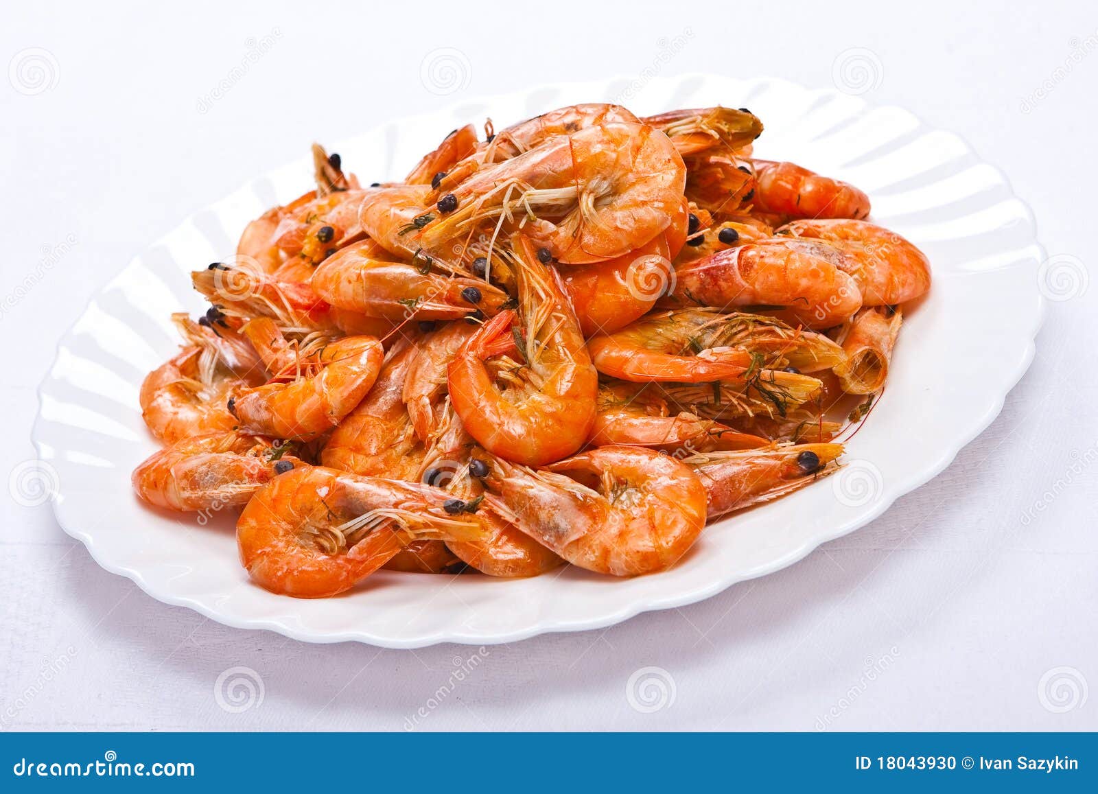 Cooked shrimps on plate stock photo. Image of closeup - 18043930