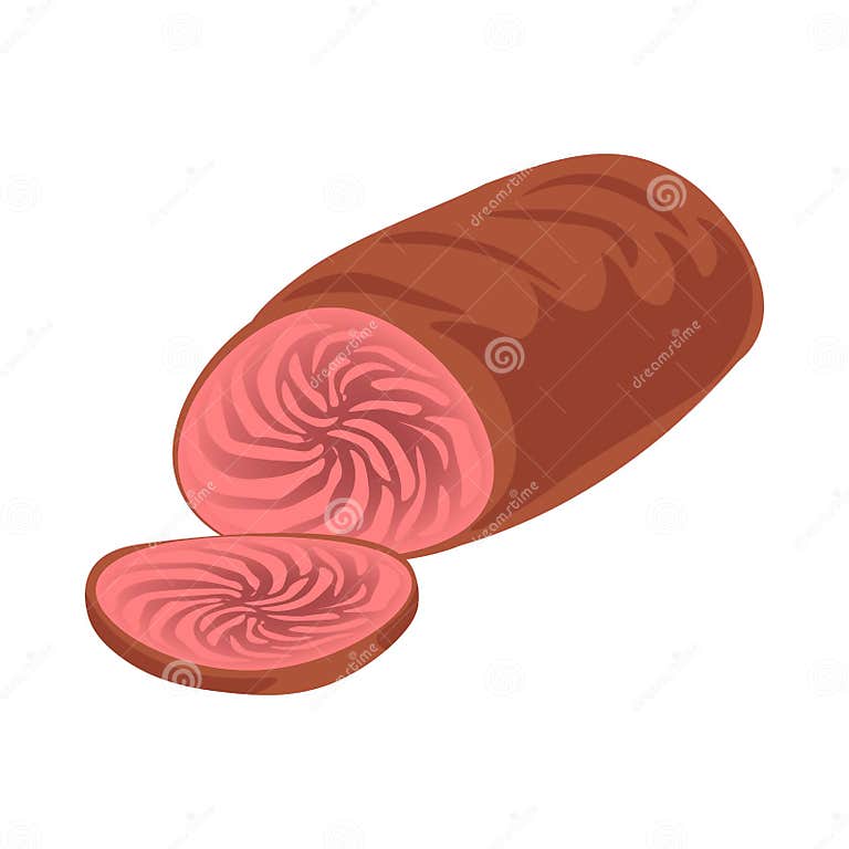 Cooked sliced meat stock vector. Illustration of slice - 92786178