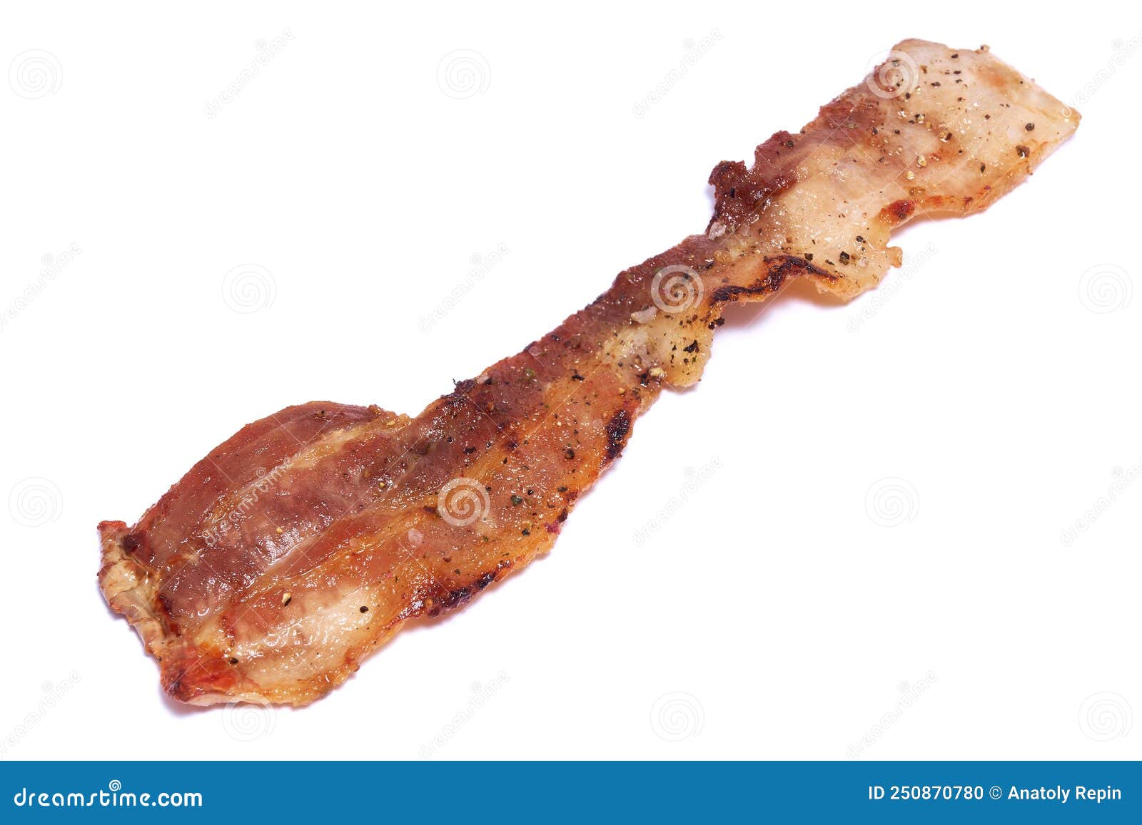 Cooked Slices of Bacon Isolated on White Background Stock Photo - Image ...